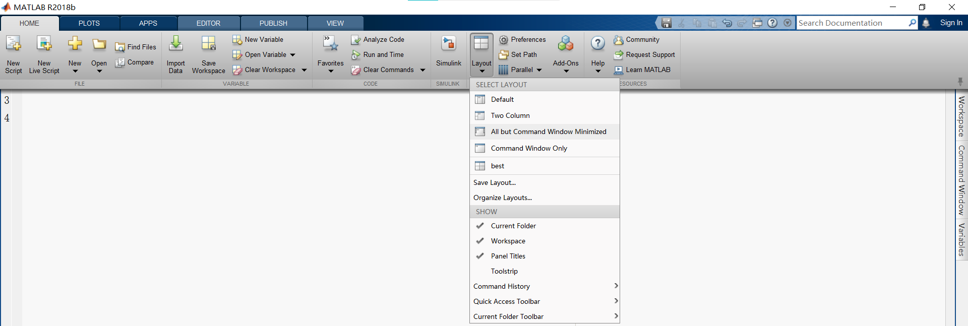我的MATLAB(R2018b)界面布局 - 大鱼dayu - 博客园