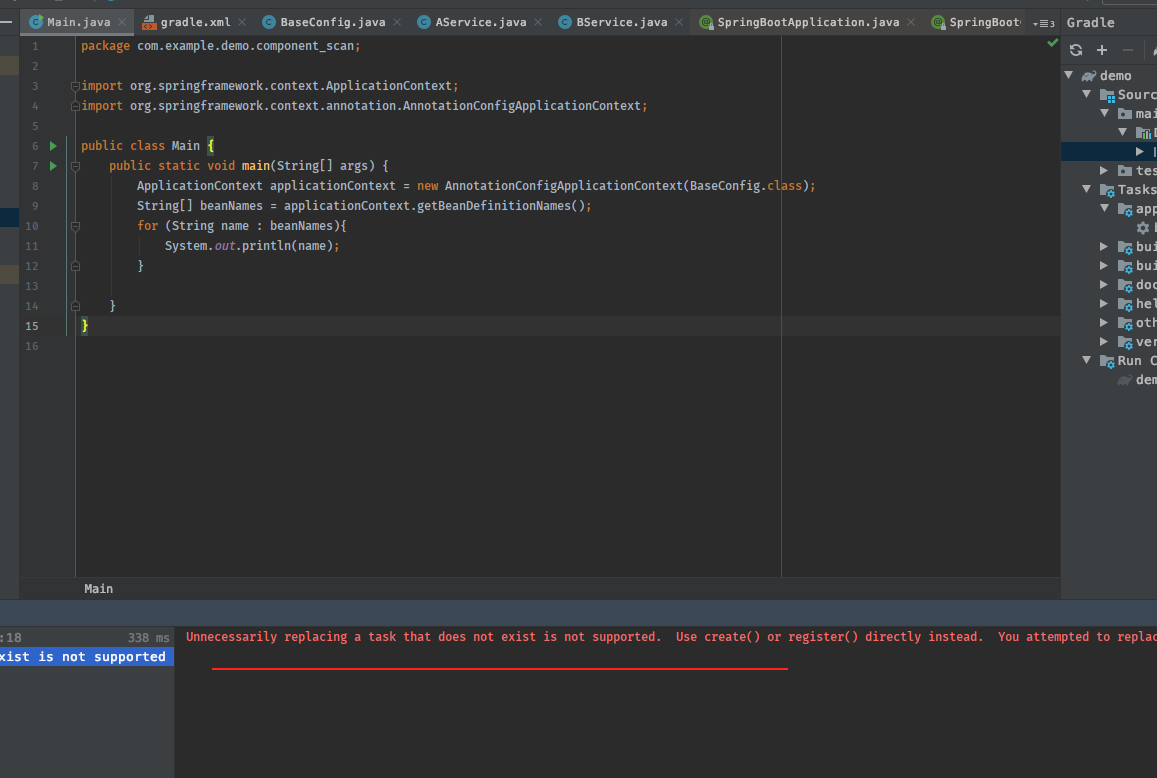 工具备忘-idea下的gradle项目main方法运行失败 Unnecessarily replacing a task that does not exist is not ...
