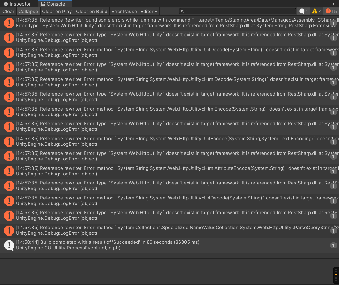 MRTK AzureSpatialAnchors 教程打包报错 Reference Rewriter found some errors while running with command ...