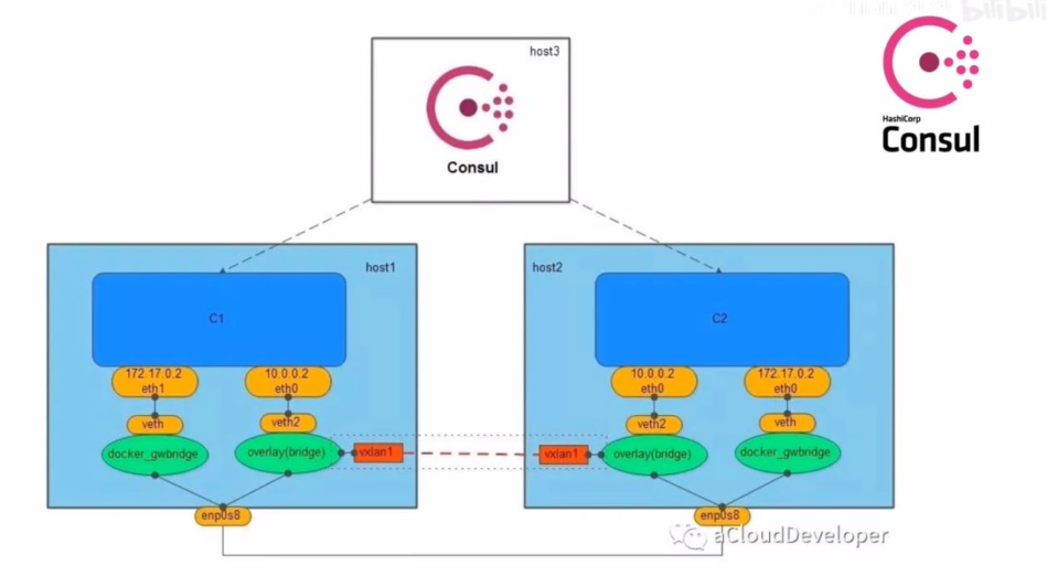 Docker 跨主机互联(Overlay - consul) - klvchen - 博客园