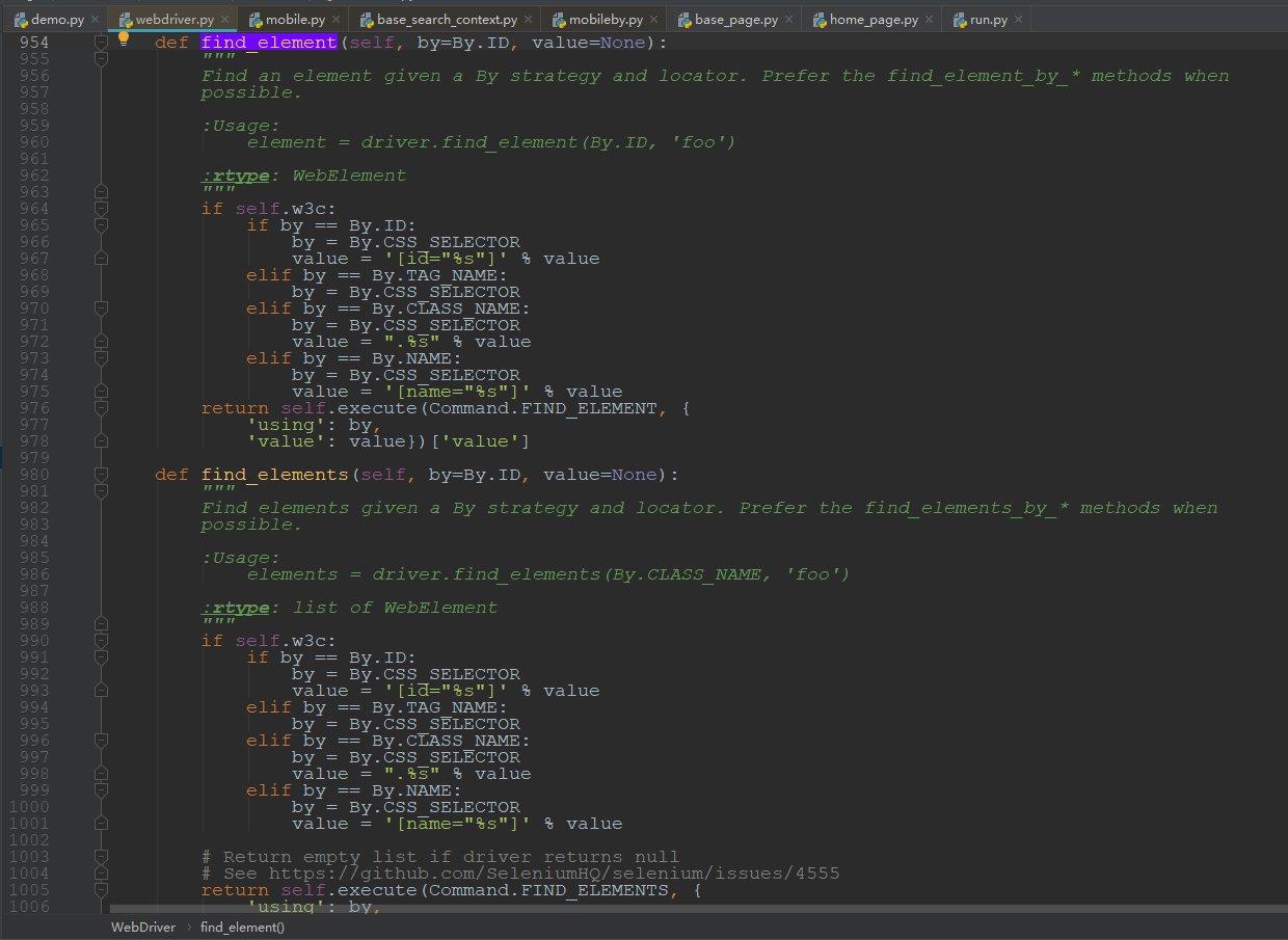 Selenium Find element 