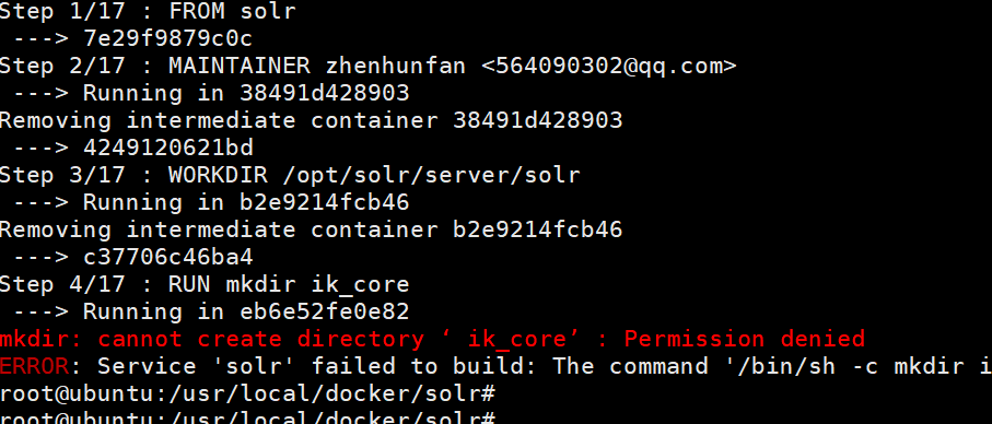 Dockerfile RUN Mkdir Xxx Permission Denied 