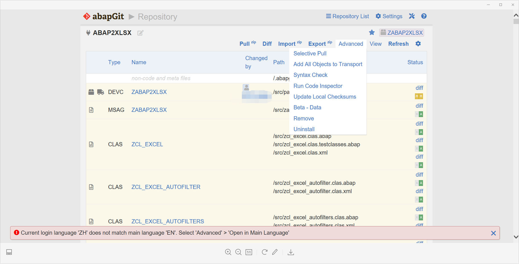 Abapgit使用及导入abap2xlsx工具包 别忘了带红领巾 博客园 