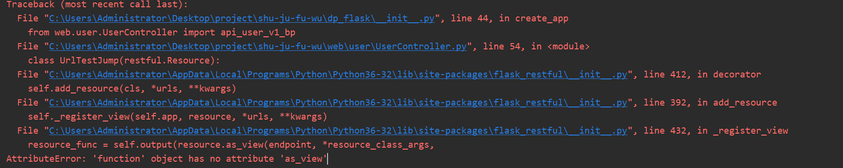 Attributeerror Function Object Has No Attribute As View