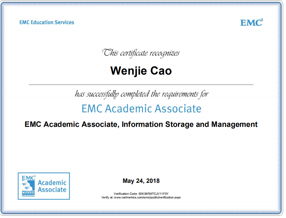 EMC证书 - 长风为骨 - 博客园
