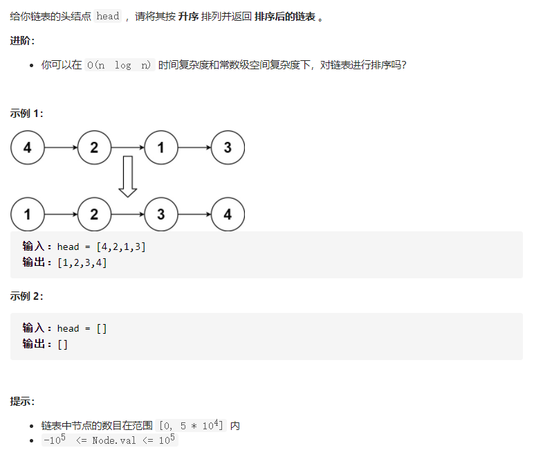 Leetcode 排序链表 中等 Rookieacmer 博客园 