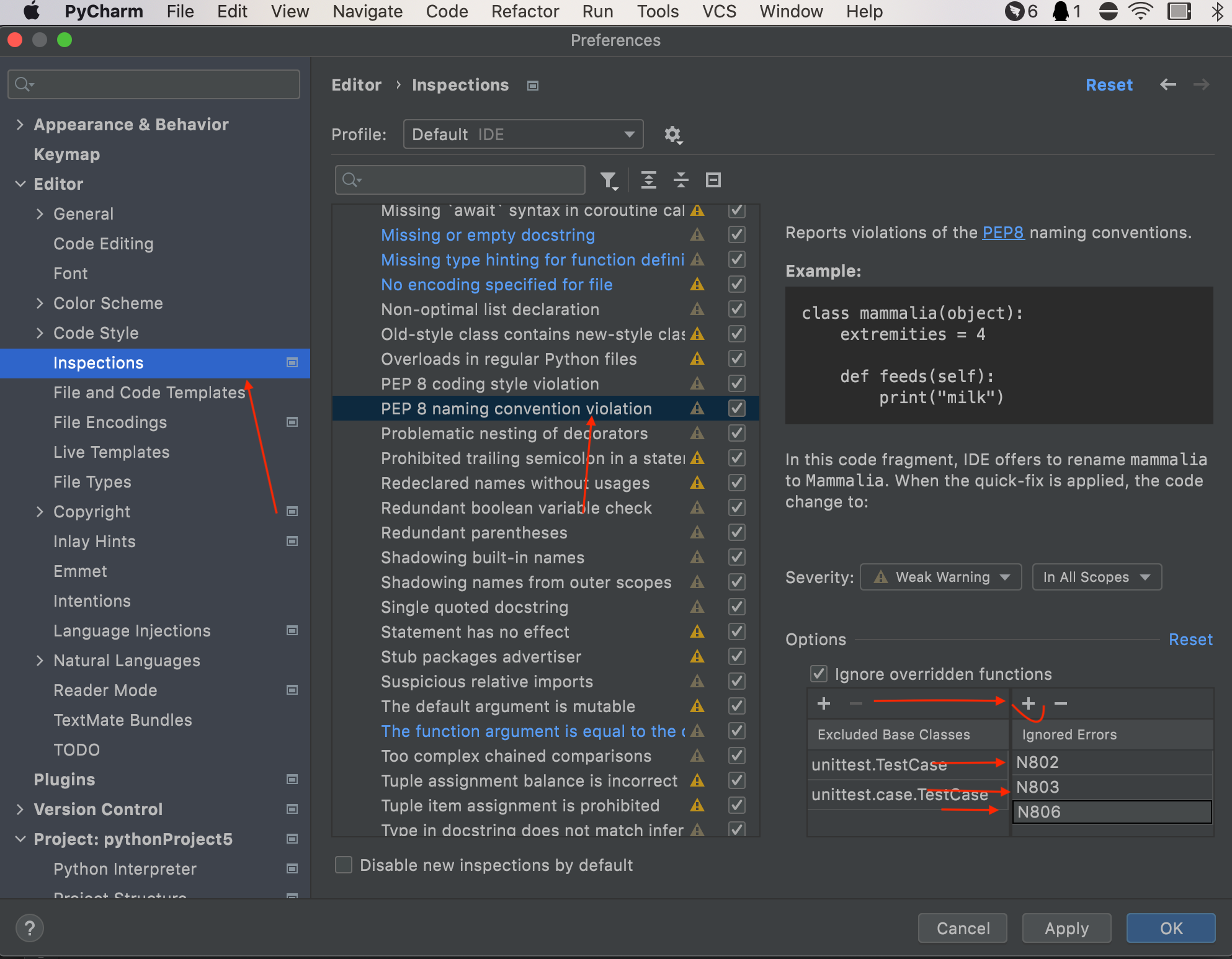  macOS Python variable In Function argument function Name Should Be 