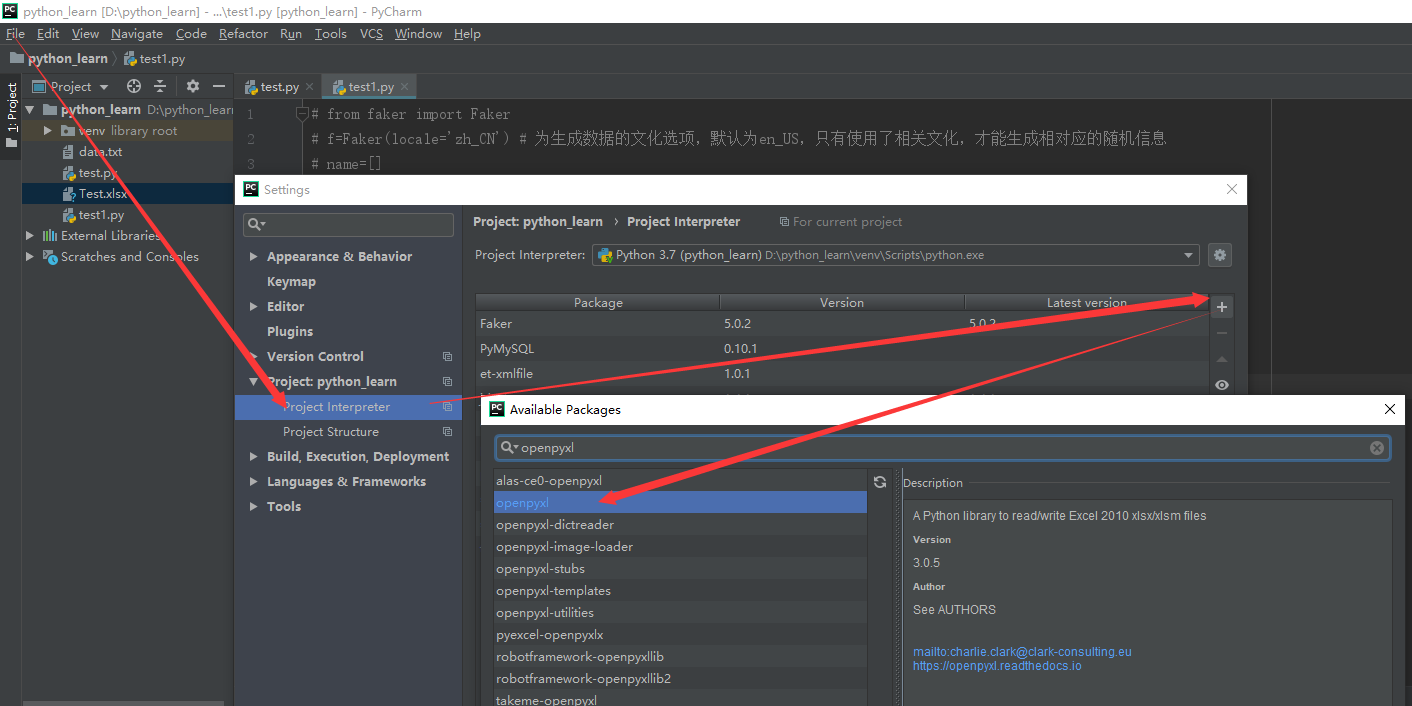 Pycharm excel