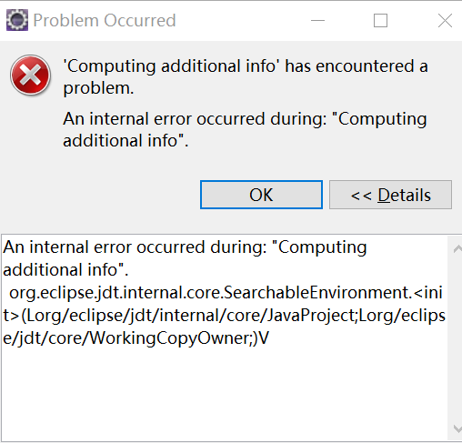 Eclipse Eclipse报错: Computing Additional Info Has Encountered A Problem Missrong 博客园