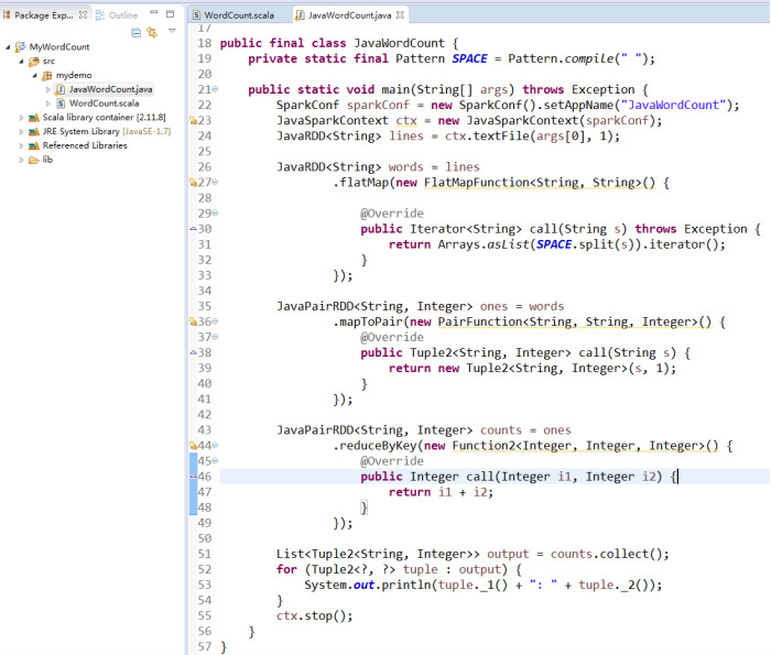 Spark 2x管理与开发 Spark Core 执行spark Demo程序(三)在idea、eclipse中编写wordcount程序