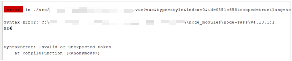 Vue Npm Run Dev 出现样式报错 Sysntax Error Nodemodulenode Sassv41311 猿人崛起 博客园