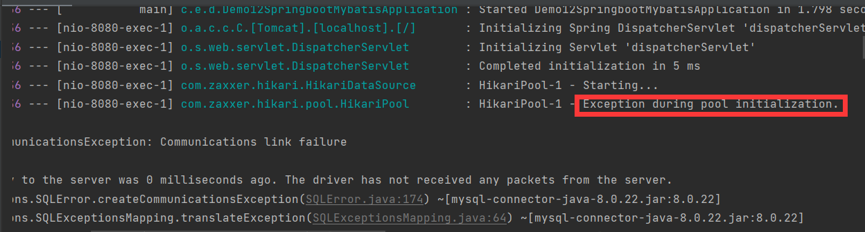 Exception During Pool Initialization 咕噜咕噜。。 博客园