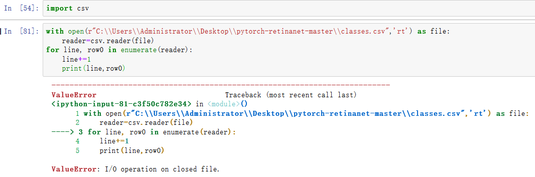 读取csv文件 I/O operation on closed file - SnailWorks - 博客园