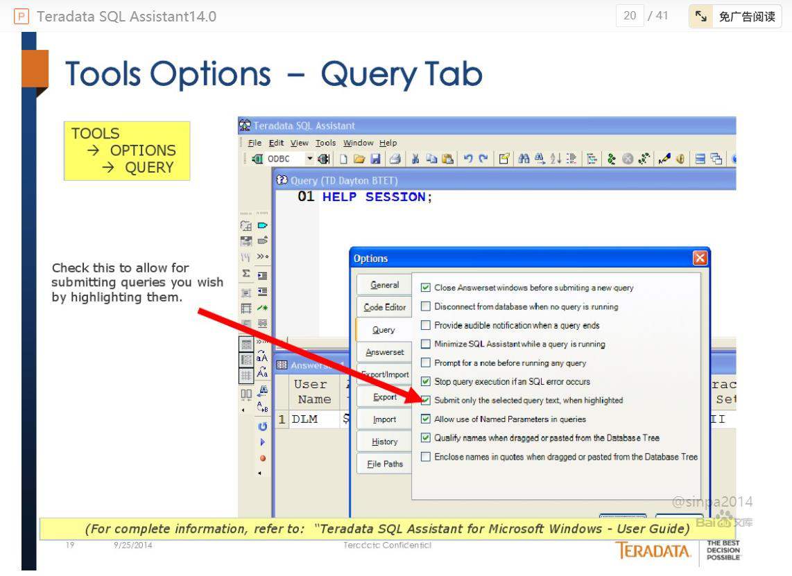 Teradata SQL Assistant SQL 