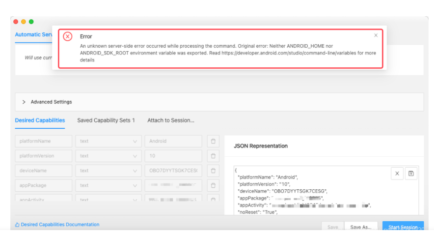 启动appium Session报错:neither Androidhome Nor Androidsdkroot Environment Variable Was Exported 6640