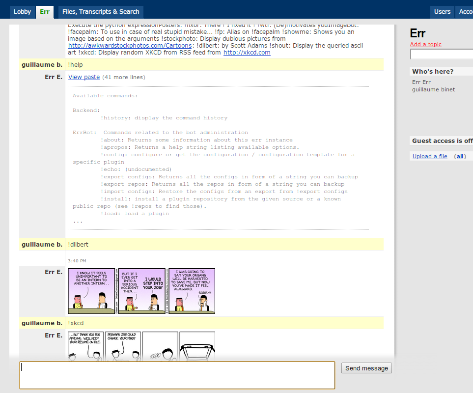 errbot-实现ChatOps的最简单且流行的聊天机器人 - expressTHK - 博客园