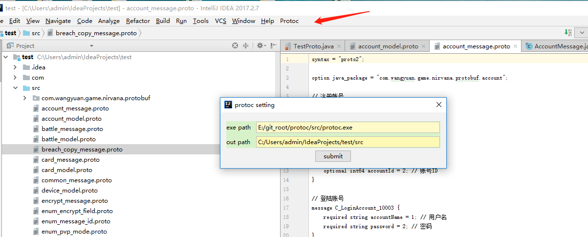 Github Niu56798405protobuff This Is A Plugin Of Idea To Help You Compile Your Proto Files To 