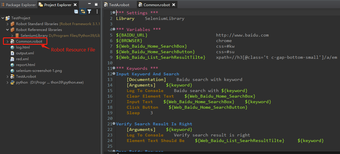 RobotFramework + Python 自动化入门 五 （Suite Setup/Teardown+Resource文件+Locator和数据封装) - qiyue1118 - 博客园