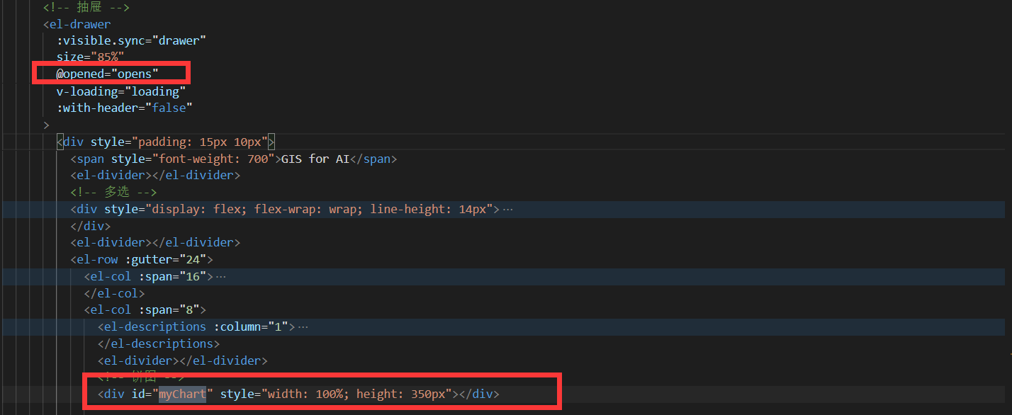 解决element ui的Drawer 抽屉与echarts 不显示的问题。 - dream-疯人院 - 博客园