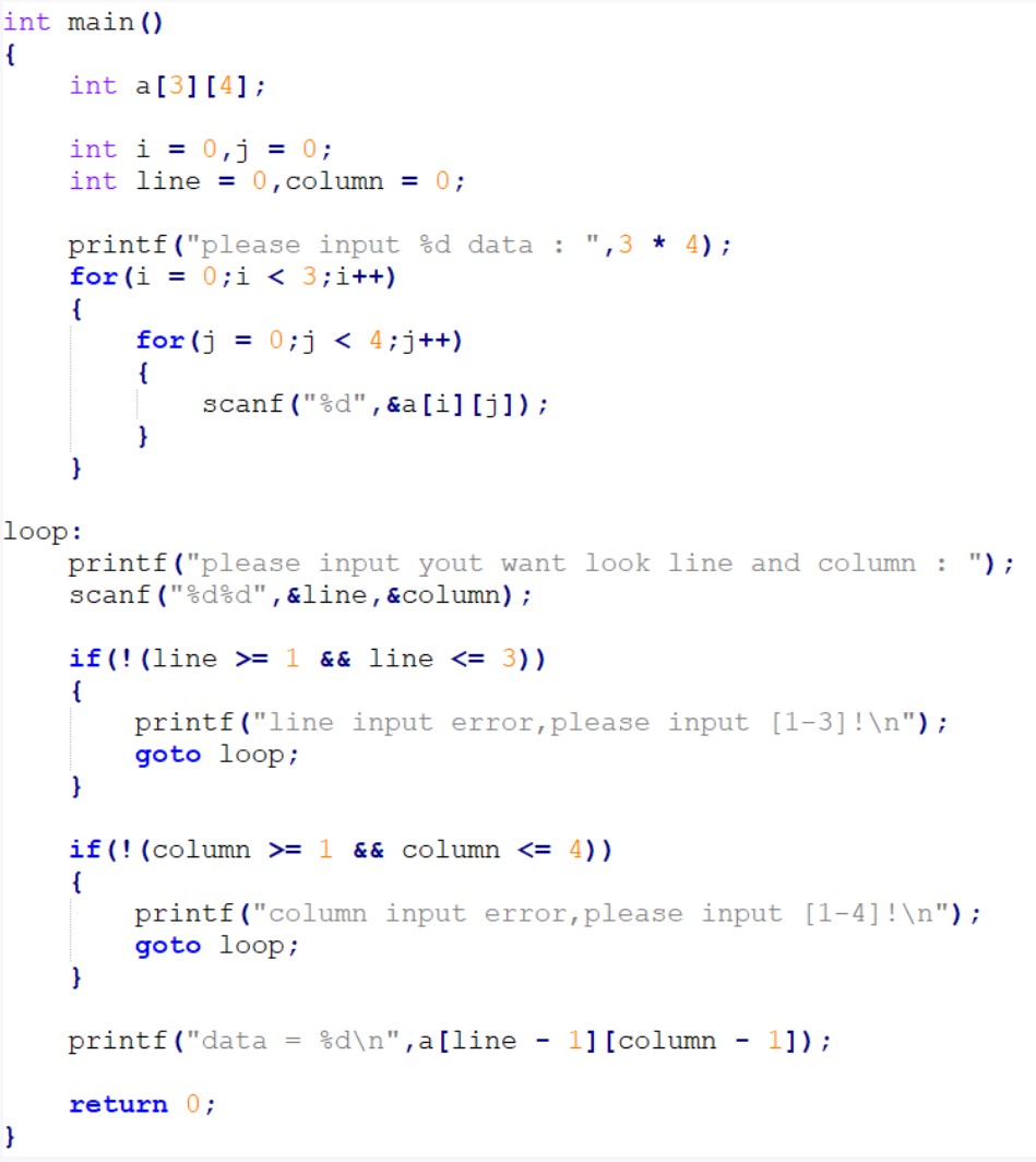 第四阶段—二维数组：定义 整型3行4列的二维数组，给它输入值用户输入行数和列数，查看对应的数据。51cto博客三行三列的二维数组