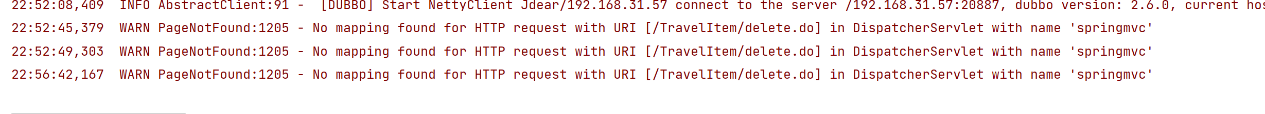 Warn Pagenotfound1205 No Mapping Found For Request With Uri Travelitemdeletedo In 
