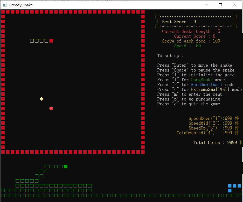 第一次项目-Greedy Snake （super version） 项目效果展示（包括所有隐藏界面与命令） 及 源代码 ...