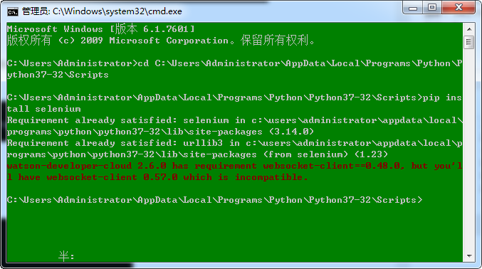 Python Pip selenium has Requirement Websocket client 0 48 0 But You ll Have Websocket 