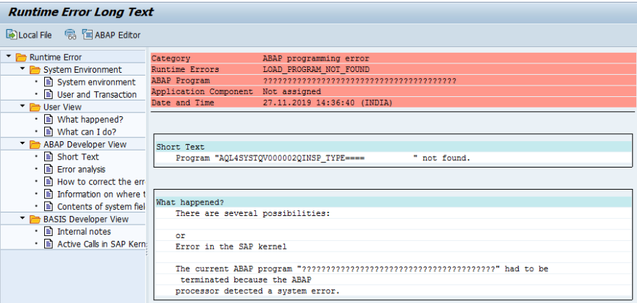 ECC to S4HANA On SAP Query dump 对应程序不存在 ；created from SQ01 - TorranceZhao - 博客园