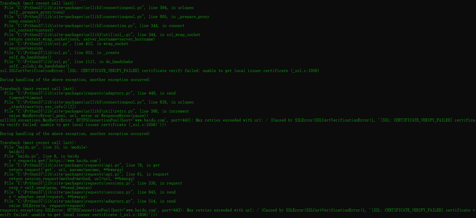PySe 016 Res HTTPS SSLCertVerificationError SSL CERTIFICATE VERIFY FAILED 