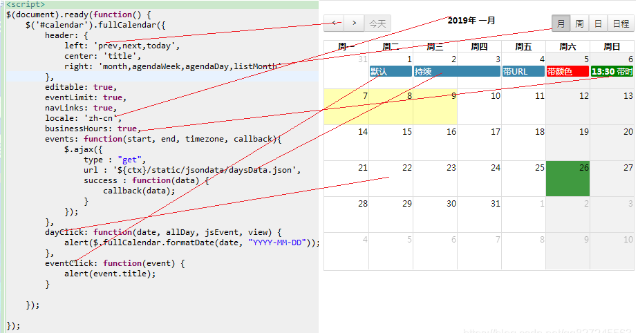 JS插件fullcalendar 详解 - 模糊的星空 - 博客园