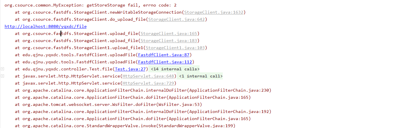 使用fastDFS时出现org.csource.common.MyException: getStoreStorage fail, errno code: 2 - M毛毛 - 博客园
